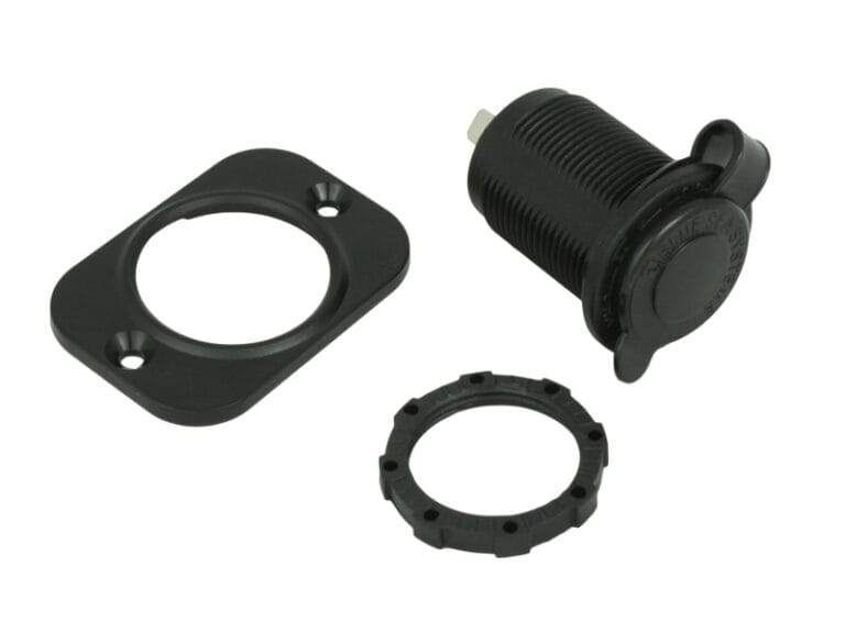 Blue Sea Systems 1011 Dash Socket 12V DC with Watertight Cap Black ...