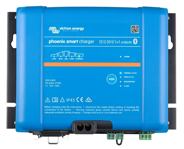 Victron Energy Phoenix Smart IP43 Charger 12/30 (1+1) 120-240V ...